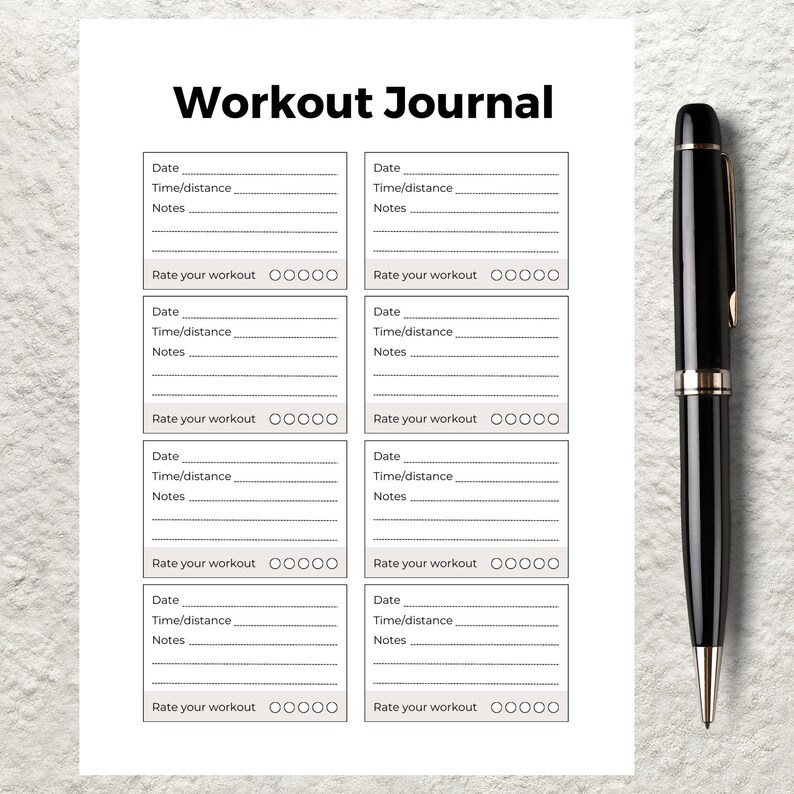 Daily Workout Log Book Printable Workout Tracker Weightlifting Log ...
