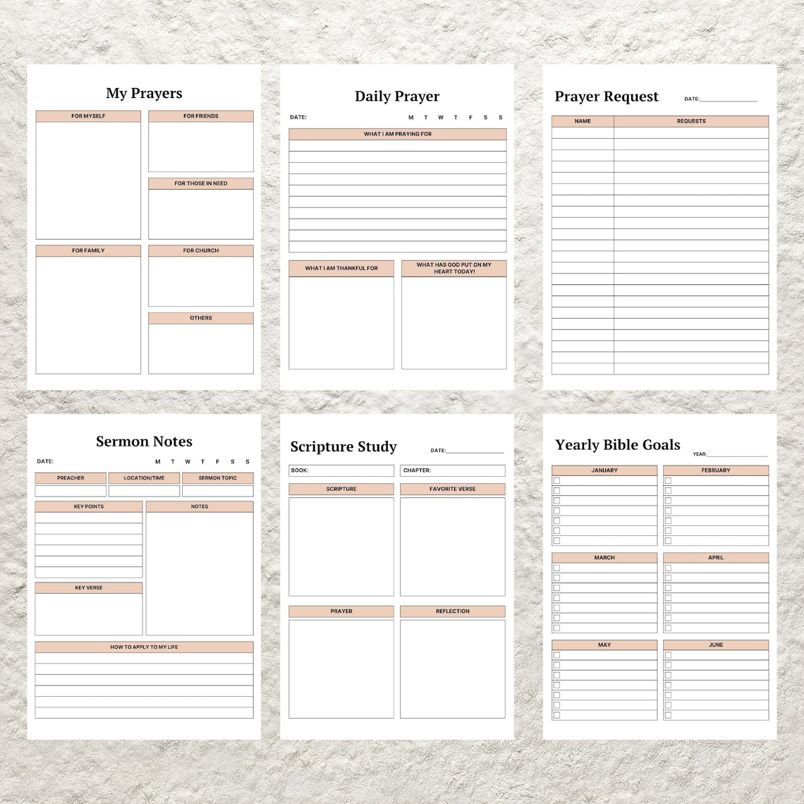 Bible Study & Devotional Journal Bundle Template Printable SOAP Digital ...