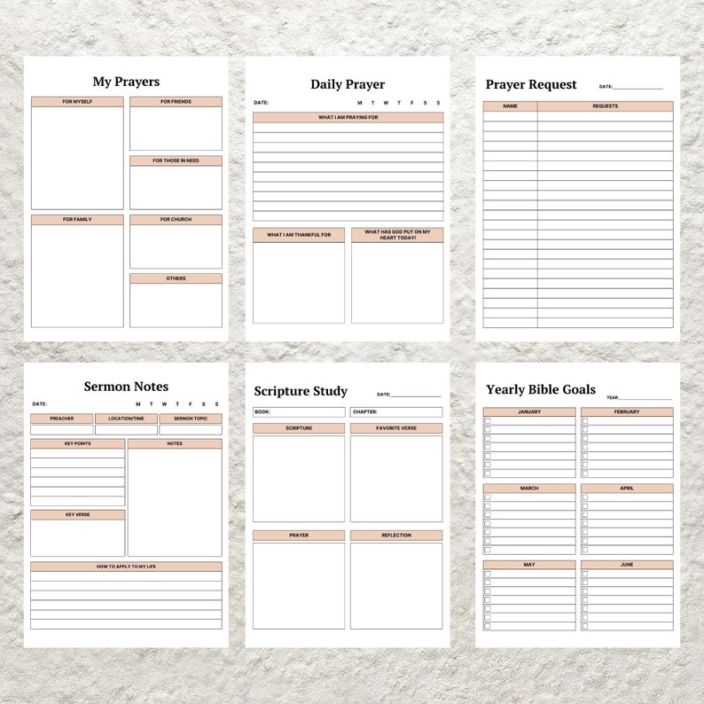 Bible Study & Devotional Journal Bundle Template Printable SOAP Digital ...