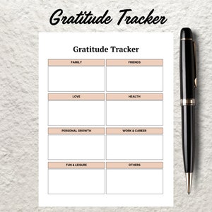 Printable Gratitude Journal Template Daily Weekly Monthly Gratitude ...
