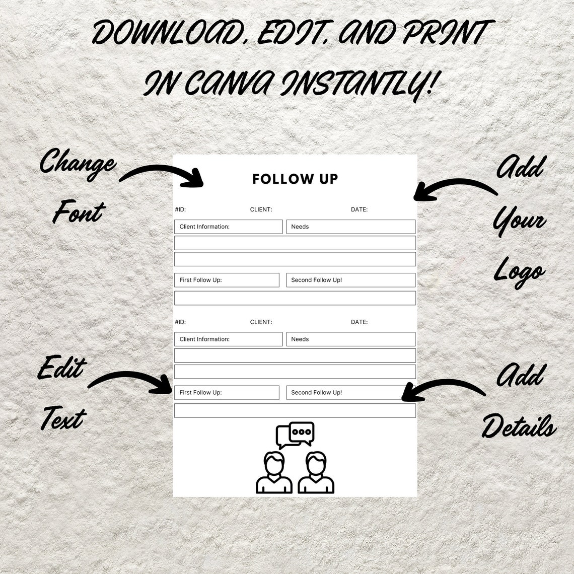Client Follow up Sheet Tracker Form Template Business Client Log Follow ...
