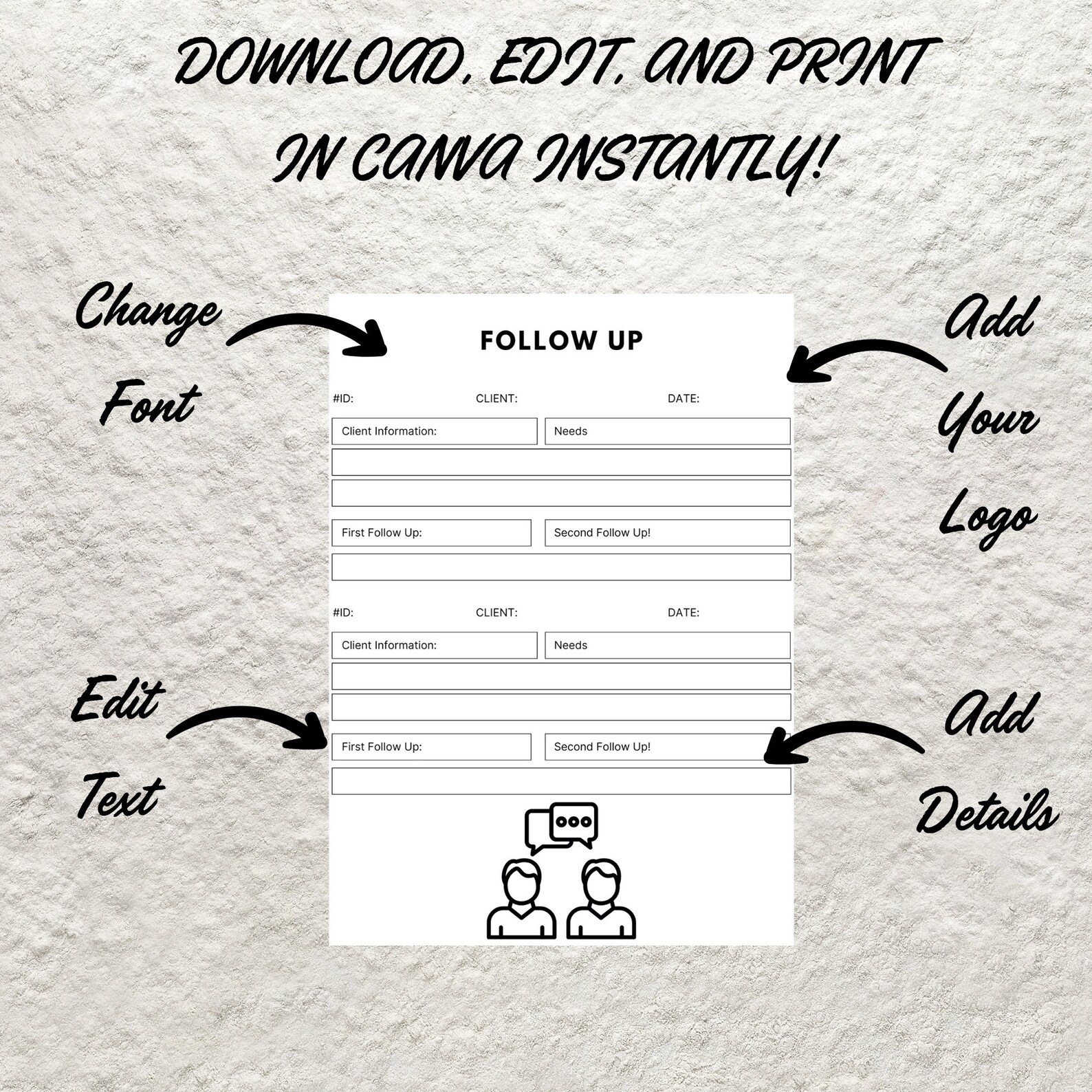 Client Follow up Sheet Tracker Form Template Business Client Log Follow ...