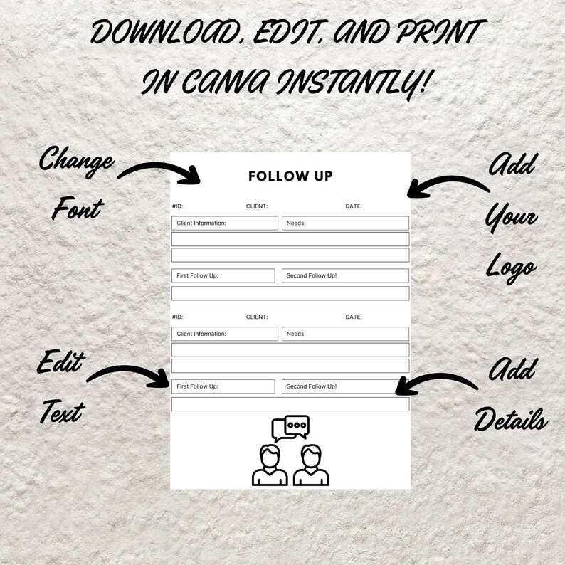 Client Follow up Sheet Tracker Form Template Business Client Log Follow ...