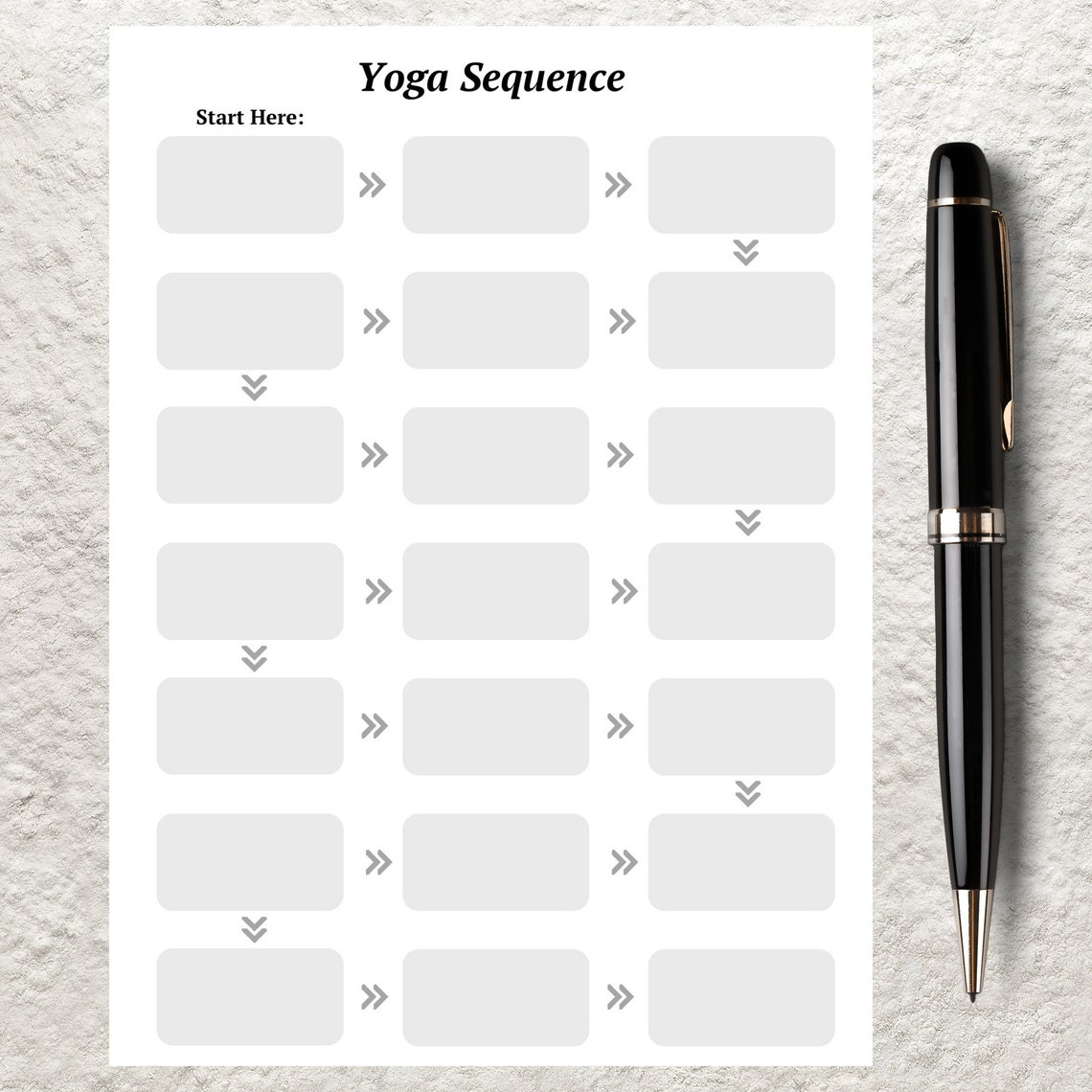 Yoga Sequence Planner Printable Yoga Class Plan Yoga Sequence Pages ...