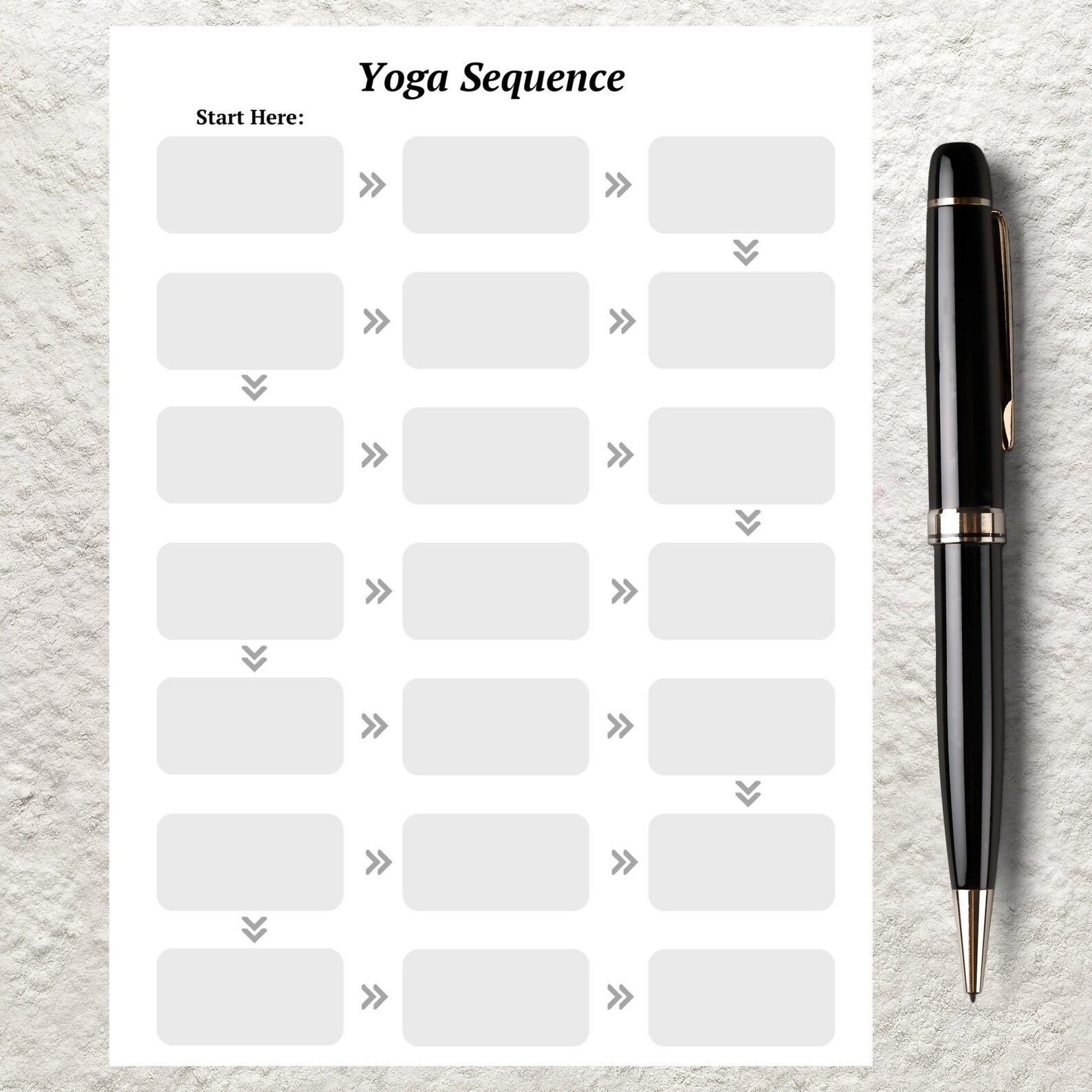 Yoga Sequence Planner Printable Yoga Class Plan Yoga Sequence Pages ...