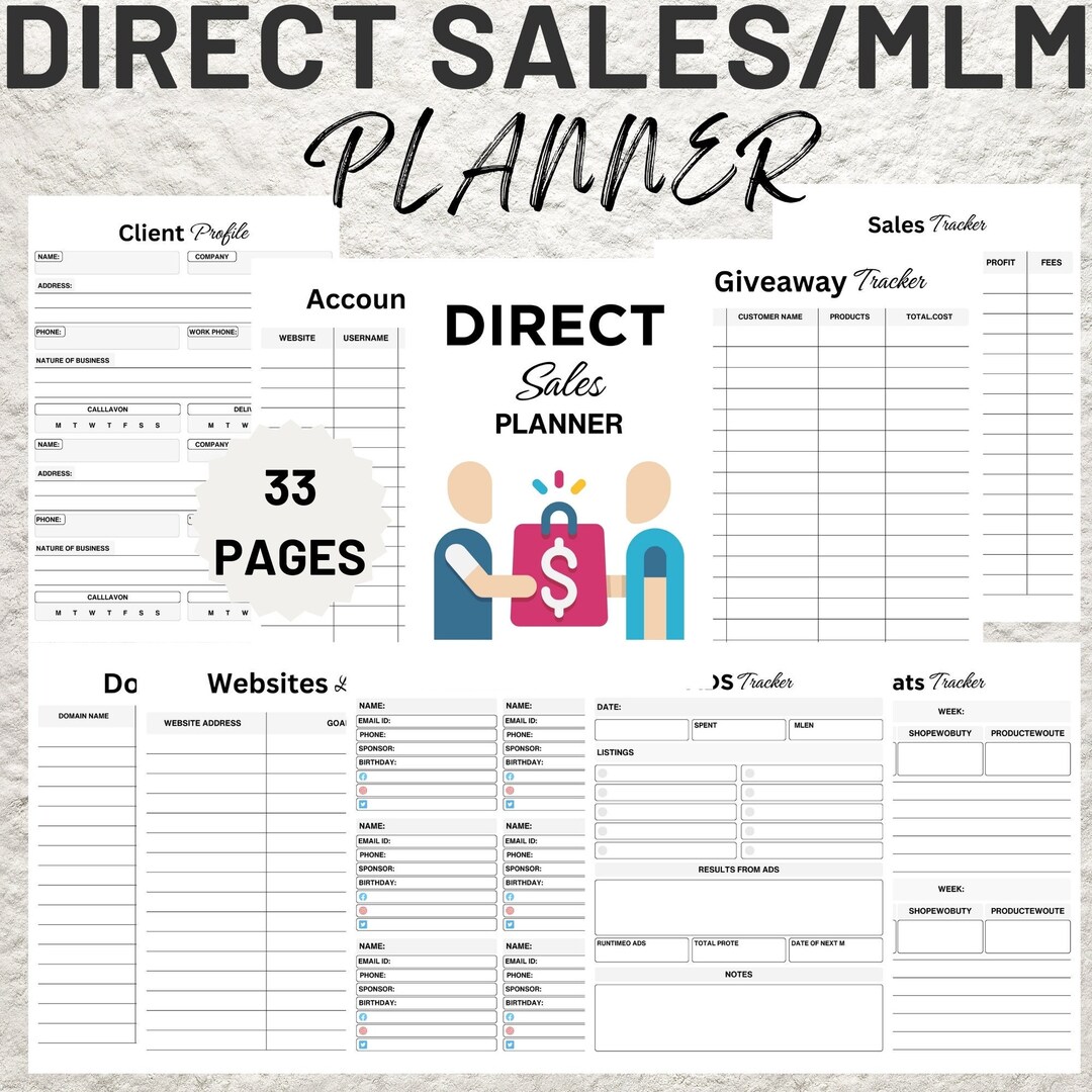 Direct Sales MLM Planner Template (printable) - Etsy