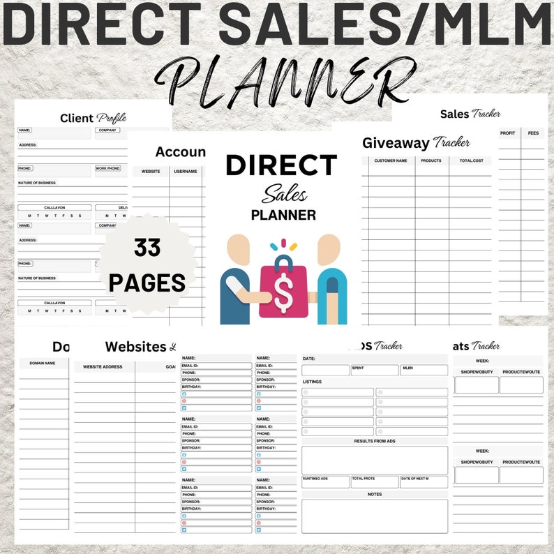 Direct Sales MLM Planner Template (printable) - Etsy