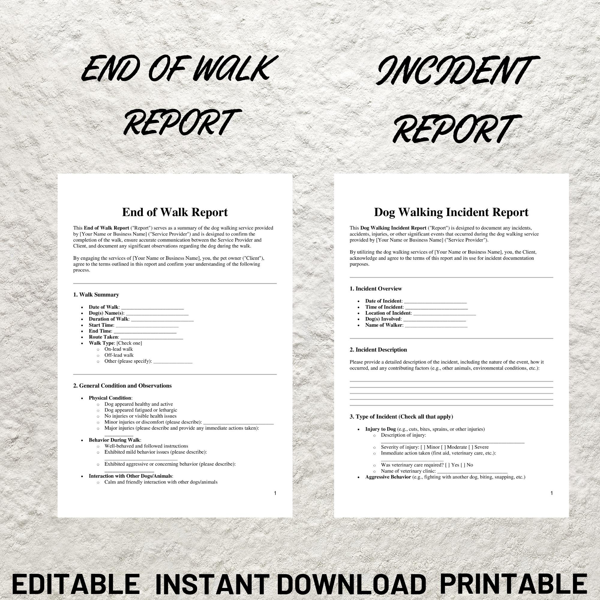 Dog Walking Business Forms Bundle | Dog Walking Contract | Dog Walking ...