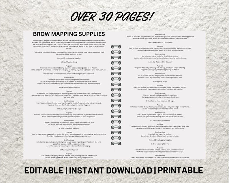 Eyebrow Mapping Editable Tutorial | Brow Training Course | Canva ...