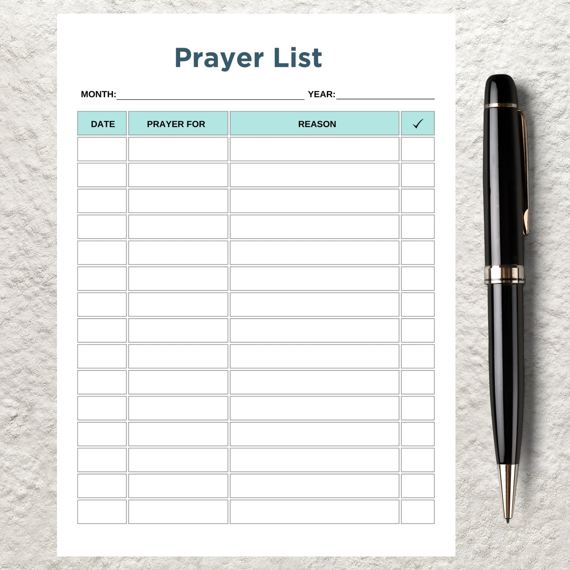 Printable Prayer List Template Editable Fillable Prayer List Faith ...
