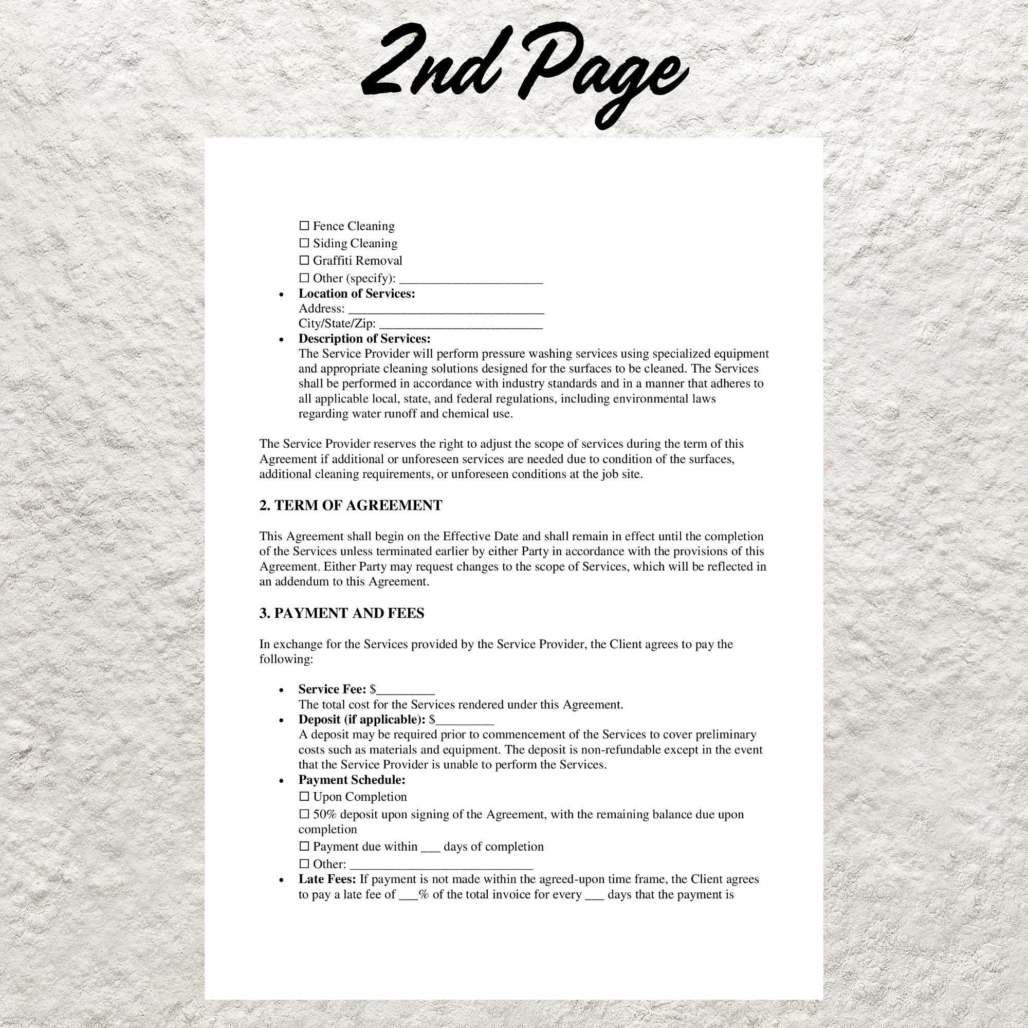 Pressure Washing Contract Template: Editable Service Agreement ...