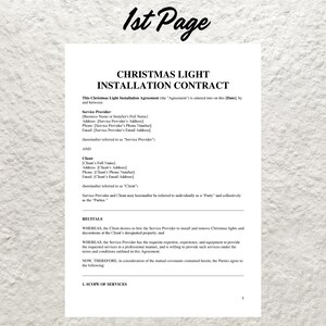 Christmas Light Installation Contract Template: Holiday Lighting ...