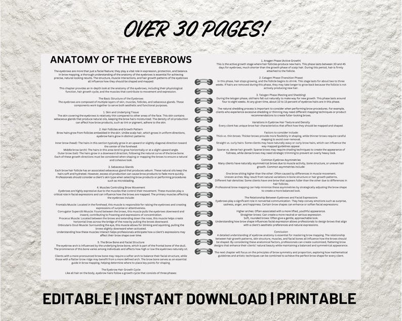 Eyebrow Mapping Editable Tutorial | Brow Training Course | Canva ...