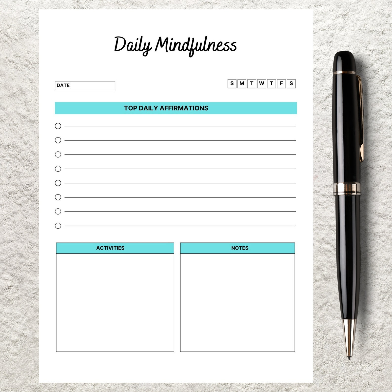 Editable Daily Wellness Planner Template Printable Self Care Routine ...