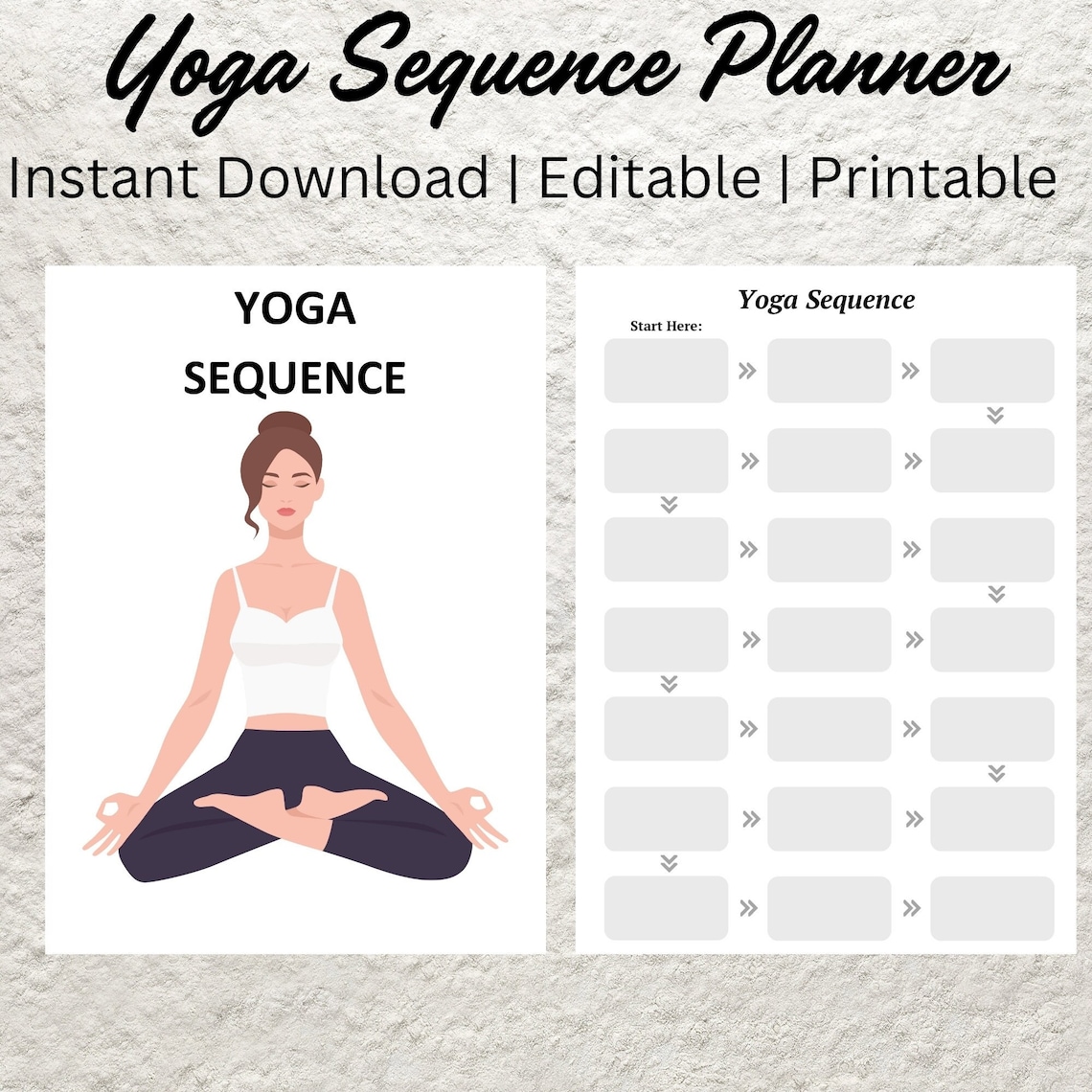 Yoga Sequence Planner Template, Editable Class Plan (digital Download ...