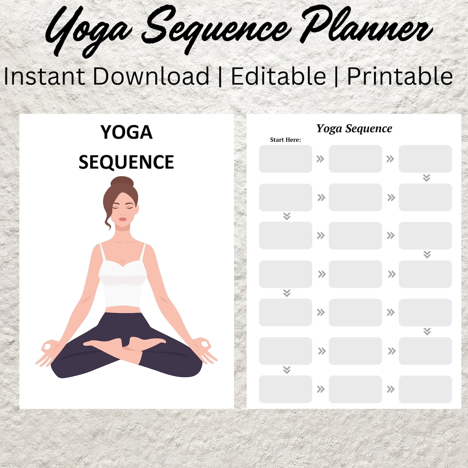 Yoga Sequence Planner Printable Yoga Class Plan Yoga Sequence Pages ...