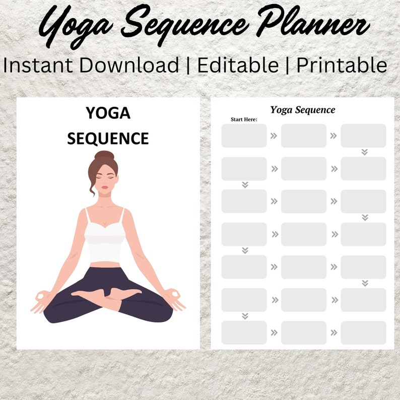 Yoga Sequence Planner Printable Yoga Class Plan Yoga Sequence Pages ...