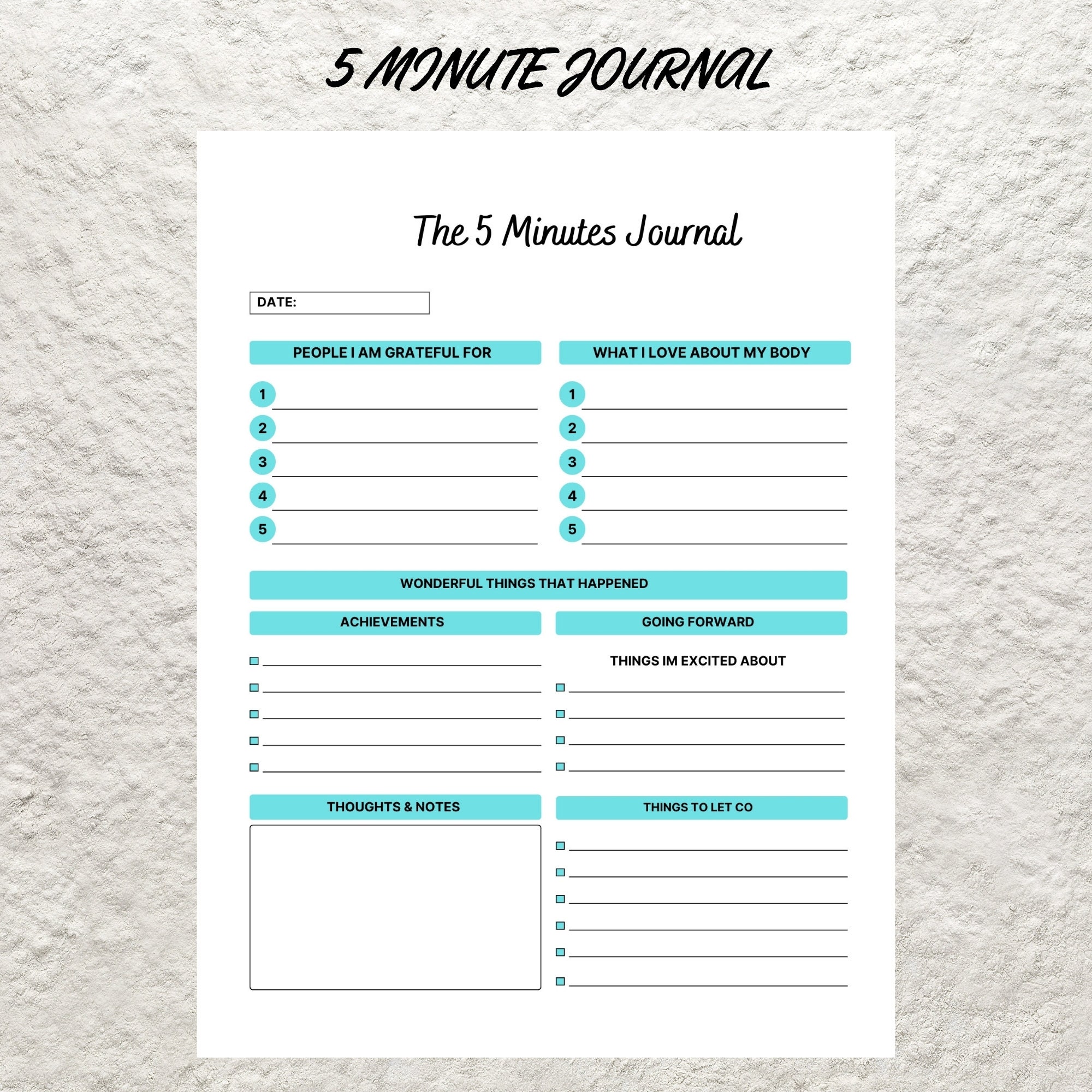 Printable Gratitude Journal Template Daily Weekly Monthly Gratitude ...