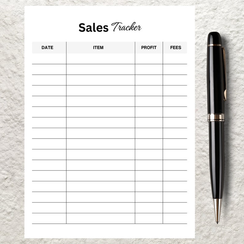 Sales Tracker Template Printable Sales Log Editable Online Business ...