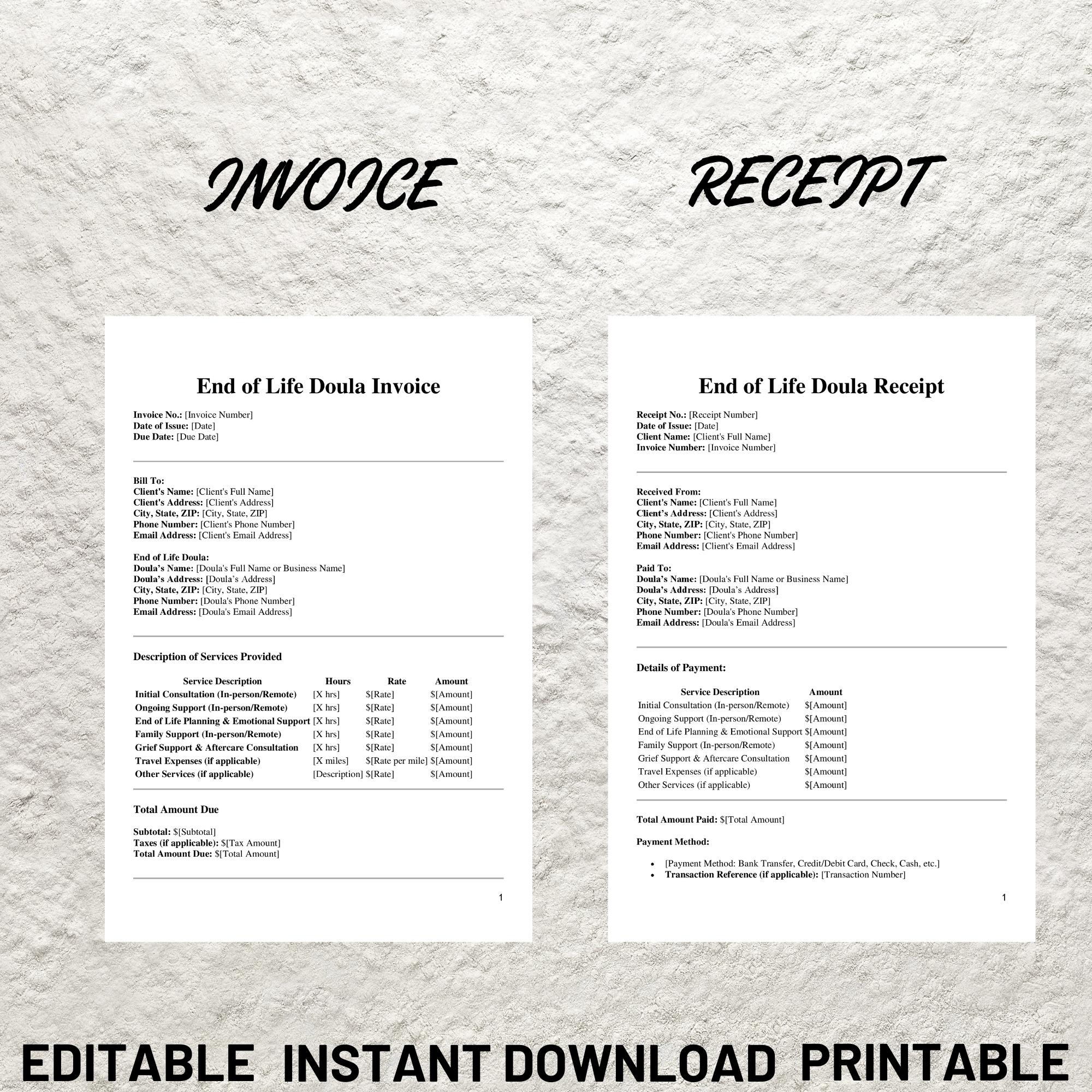Editable End of Life Doula Forms Bundle: Client Contract & Intake (PDF ...
