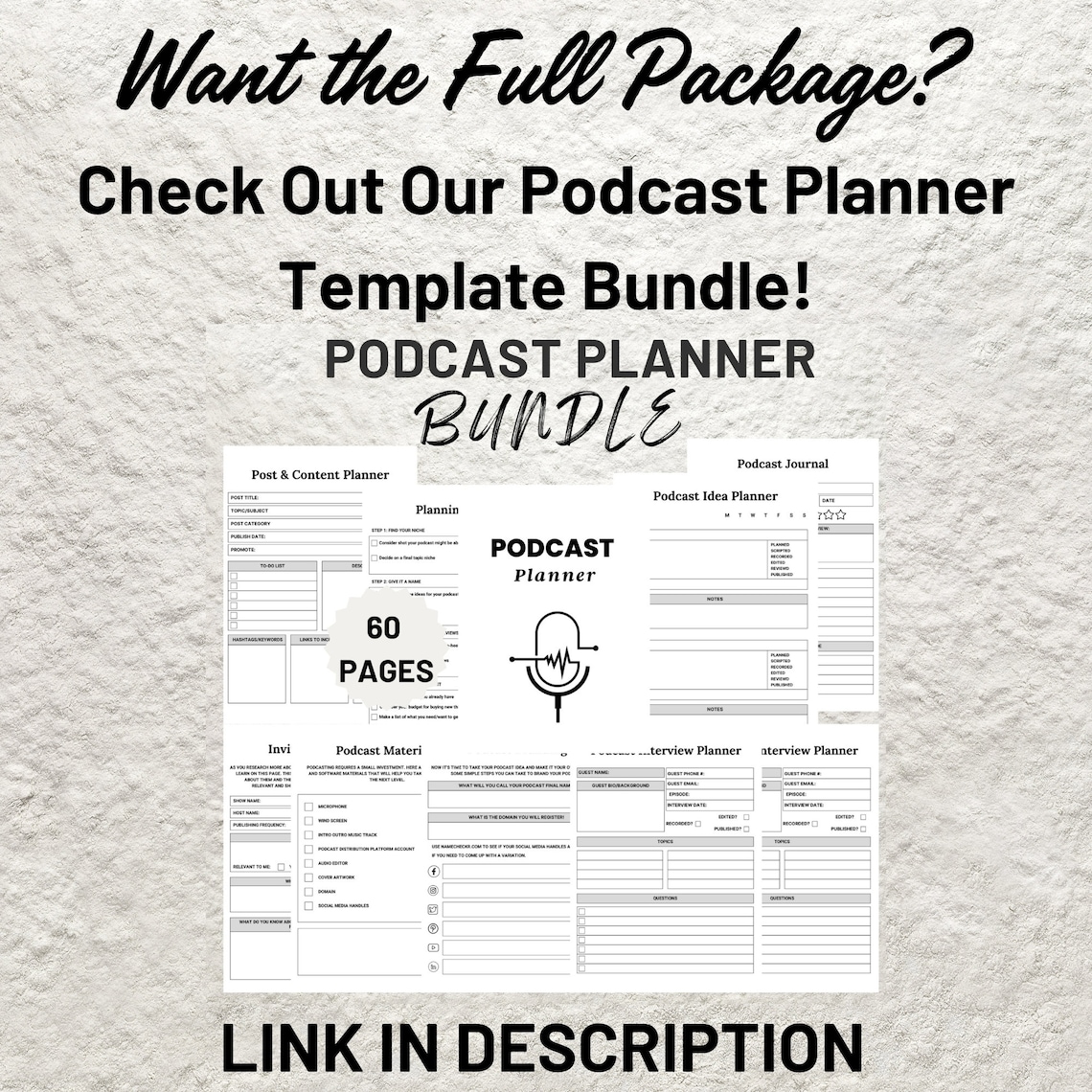Printable Podcast Episode Planner Worksheet Template Podcast Content ...