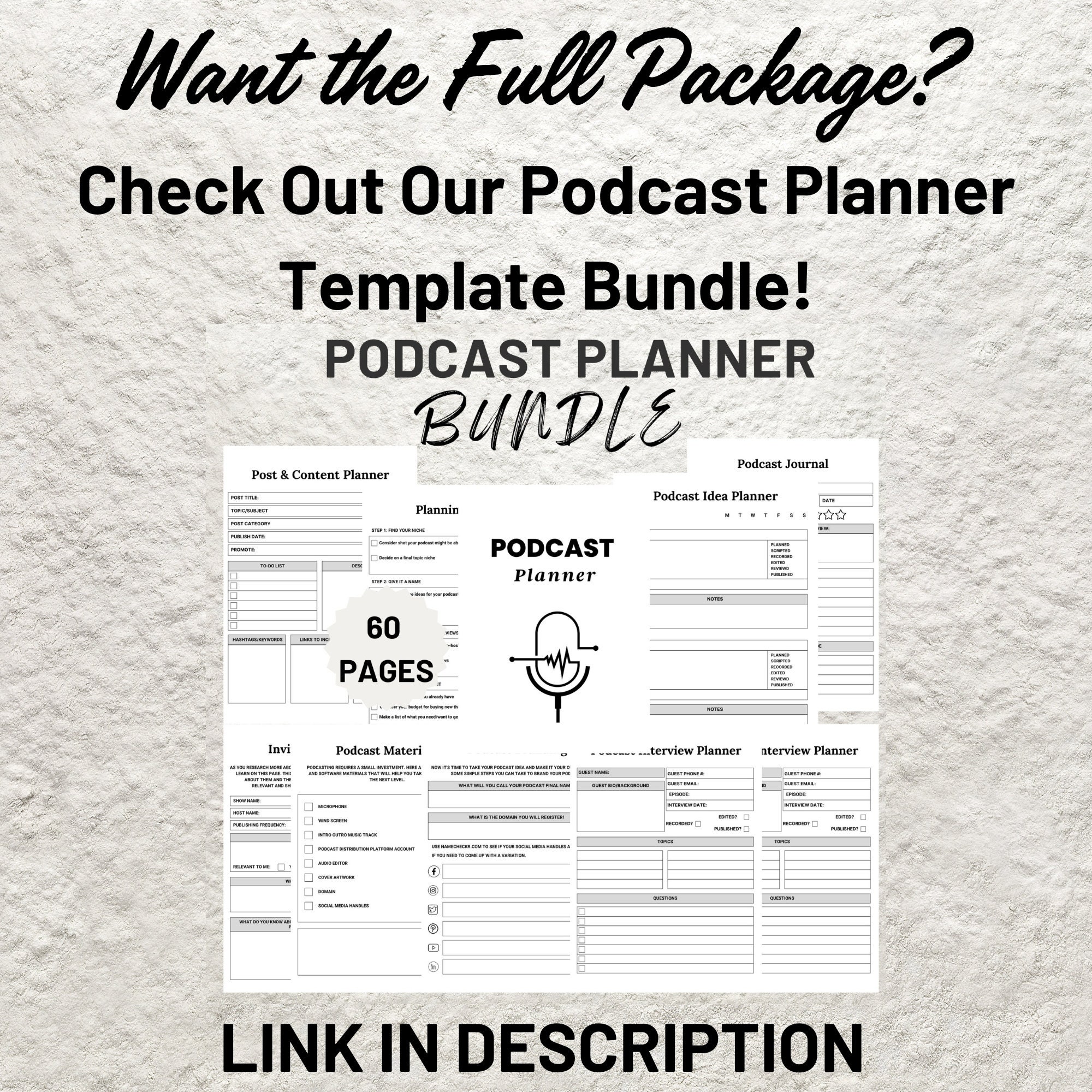 Printable Podcast Episode Planner Worksheet Template Podcast Content ...