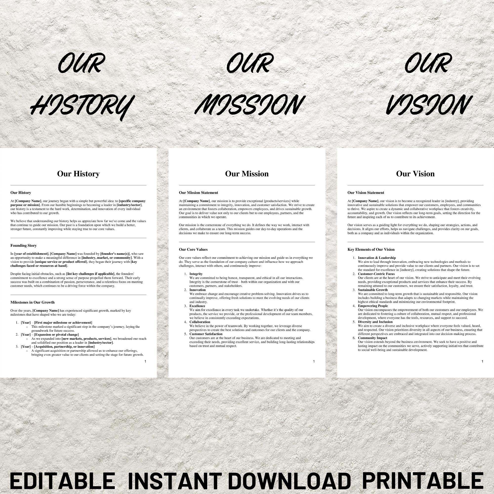 Editable Employee Handbook Template: New Hire Onboarding Guide (PDF ...