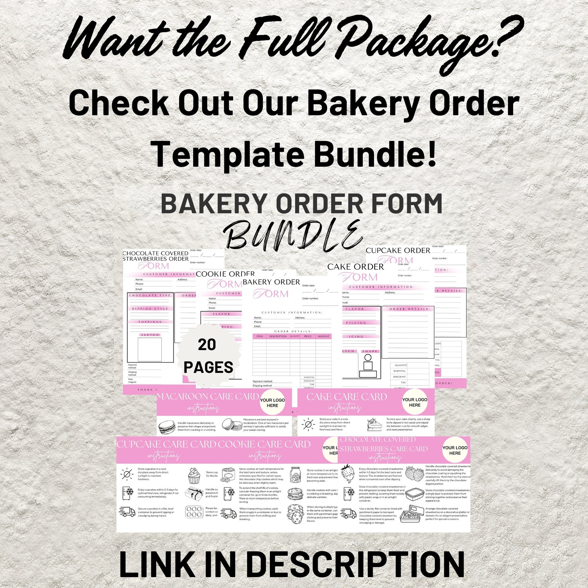 Macaron Order Form Sheet Canva Template Editable Bakery Macarons Form ...