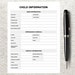 Printable Child Information Sheet Template Planner Daycare All About Me ...