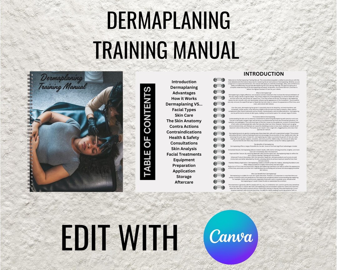 Dermaplaning Training Manual: Editable Esthetician Course Workbook ...
