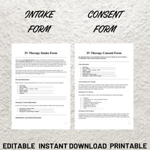 IV Therapy Template, IV Therapy Consent, Intravenous Therapy, Med Spa ...