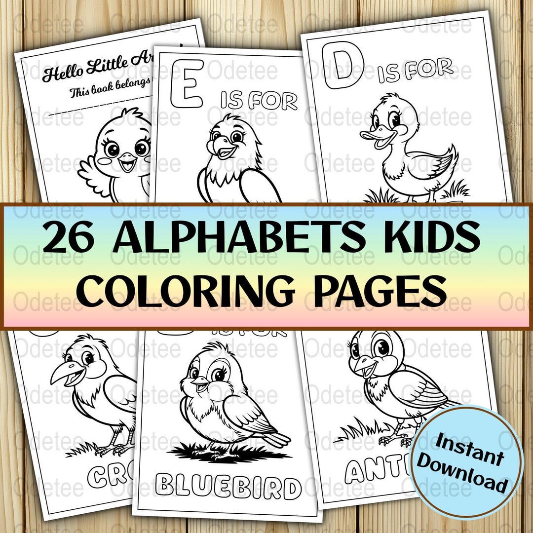 Alphabet Coloring Pages for Kids Bird ABC Printable | Educational ...