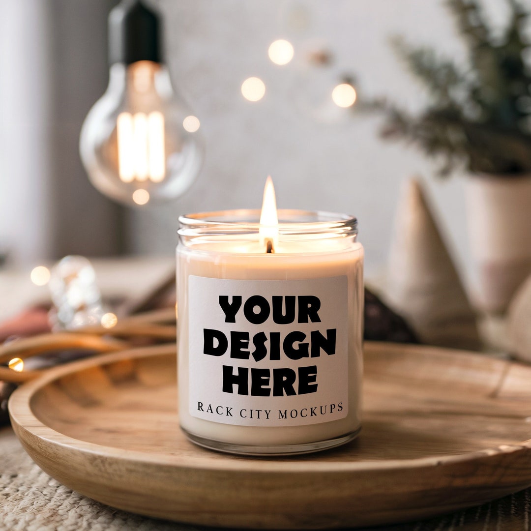 Candle Mockup, Custom Candle Mockup, POD Candle Template, Soy Candle ...