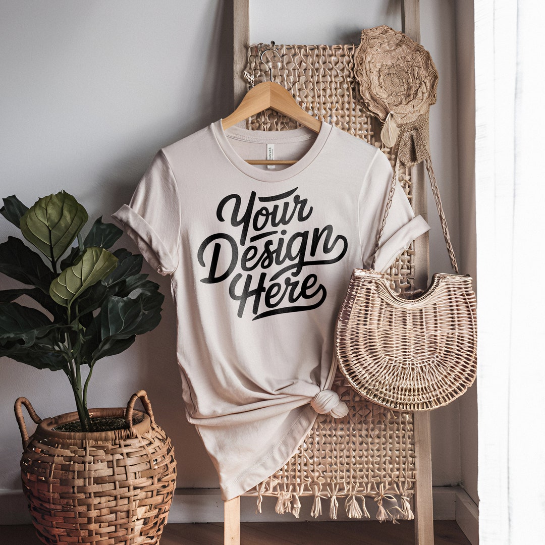 Bella Canvas Mockup, Natural Color T-shirt Mockup, 3001 T-shirt Mockup ...
