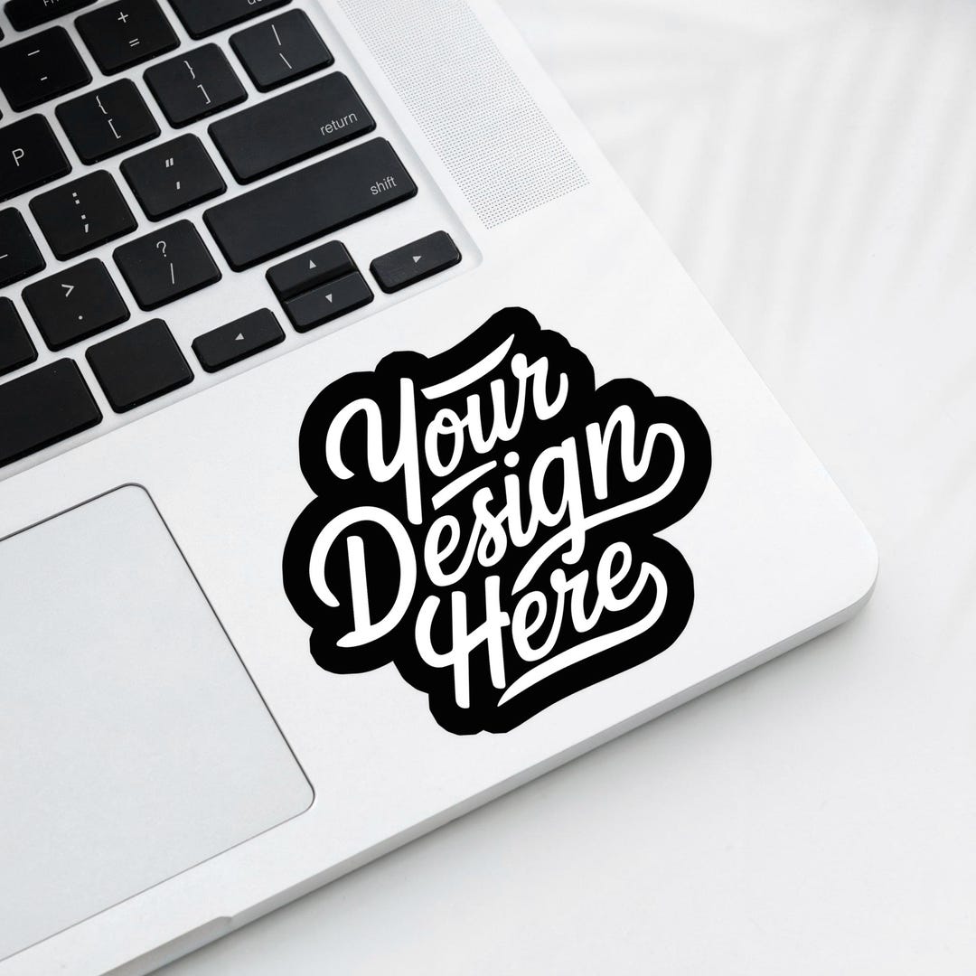 Die Cut Sticker Laptop Mockup, Sticker Mockup, Printify Sticker Mockup ...
