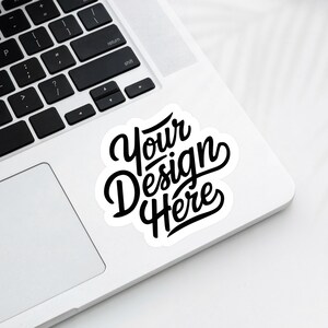 Die Cut Sticker Laptop Mockup, Sticker Mockup, Printify Sticker Mockup ...