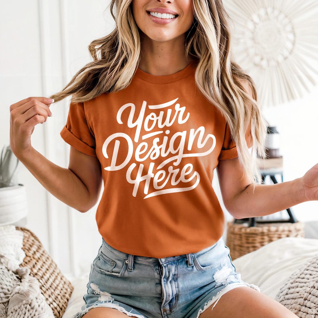 Autumn Bella Canvas 3001 T-shirt Mockup, 3001 Bella Canvas, Shirt Model ...