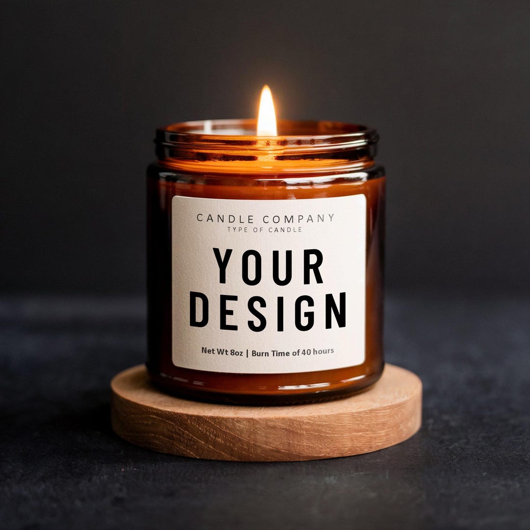 Amber Jar Candle Mockup, Amber Candle Mockup, Custom Candle Mockup ...