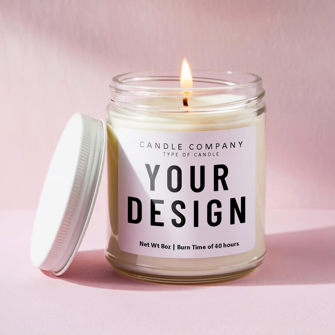 Cute Candle Jar Mockup, Custom Candle Mockup, Candle Template, Soy ...