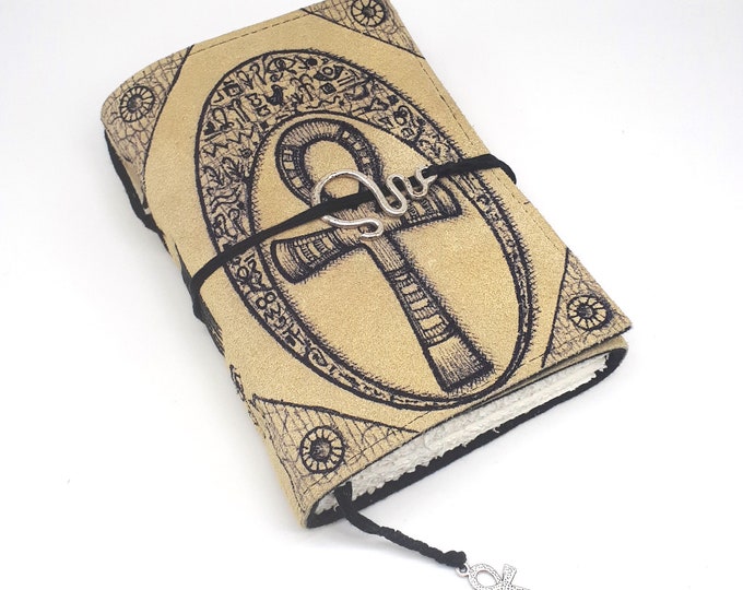 Ankh, Handmade Leather Journal, Egyptian Notebook - Etsy