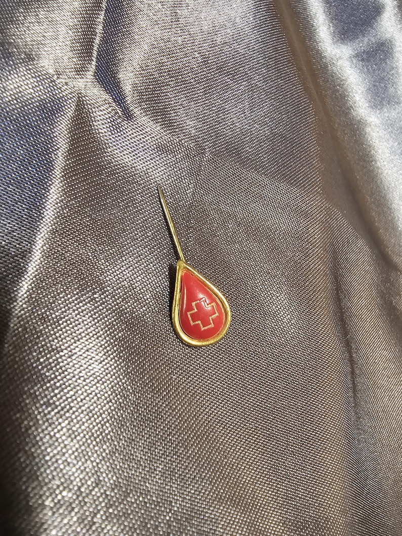 Vintage American Red Cross Blood Drop Pin. - Etsy
