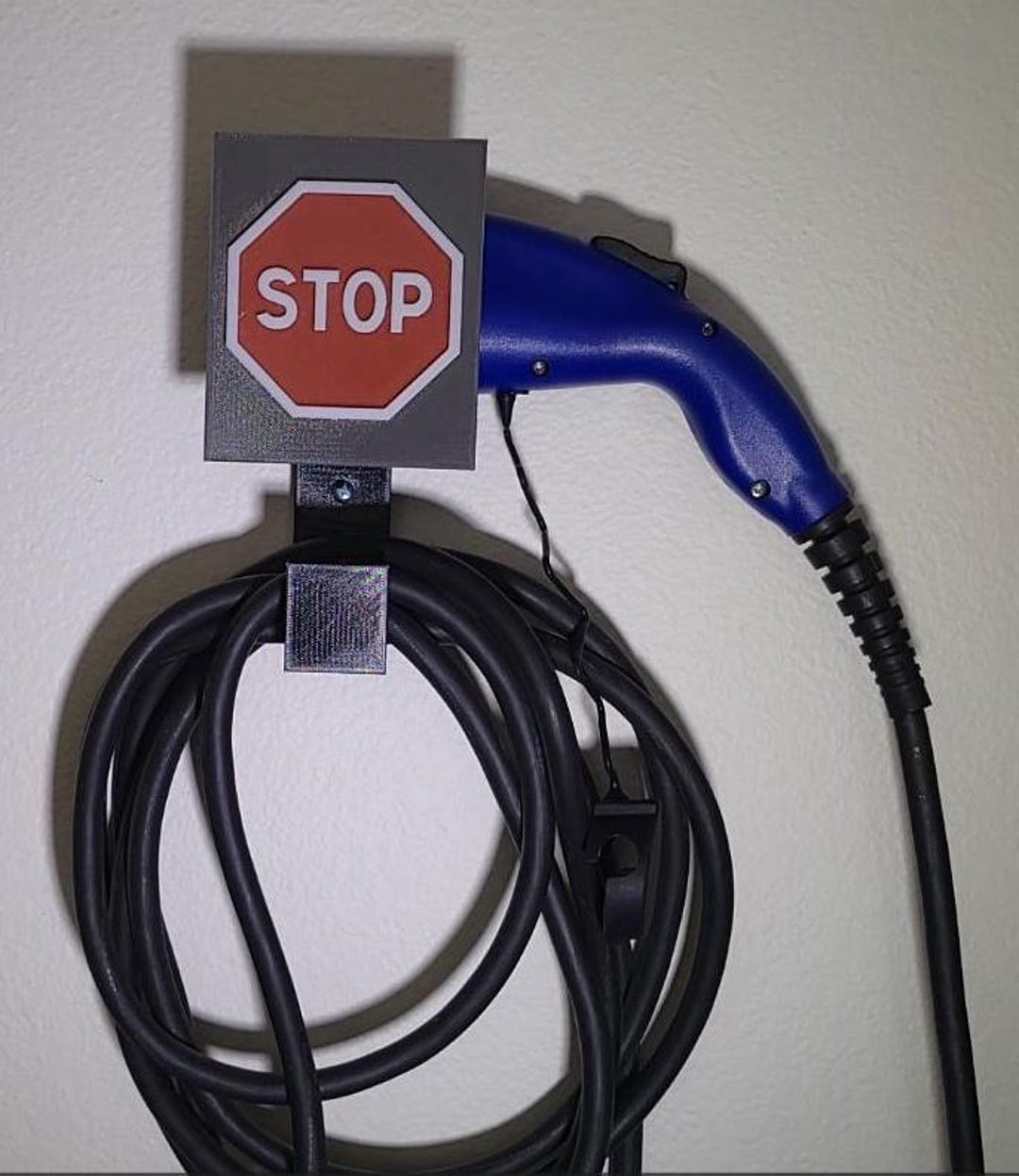 Stop Sign Street Sign EV Charging Holder Side Mounted J1772 W/ EV ...