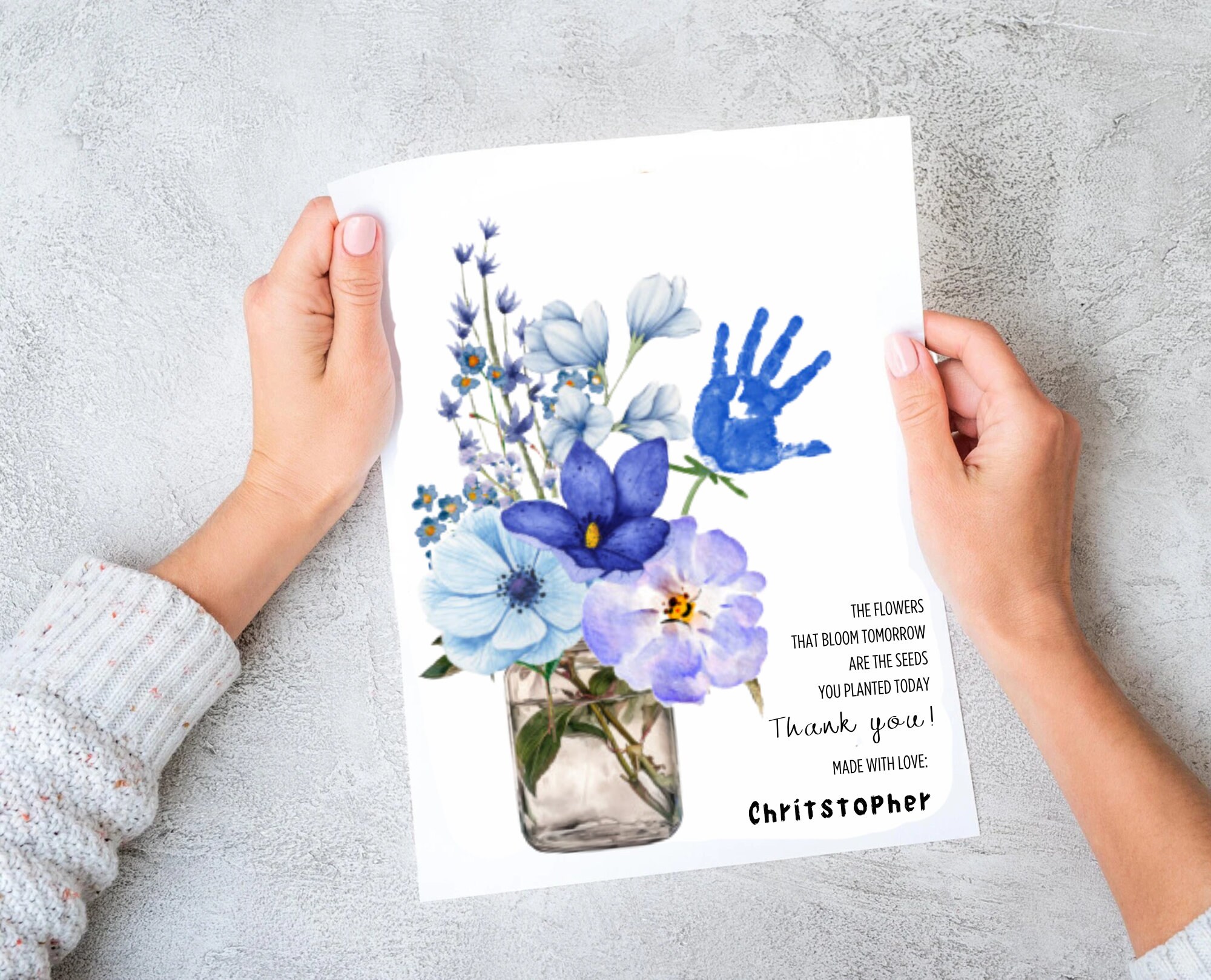 Teacher Appreciation Gift Handprint Art Instant Download. Printable ...