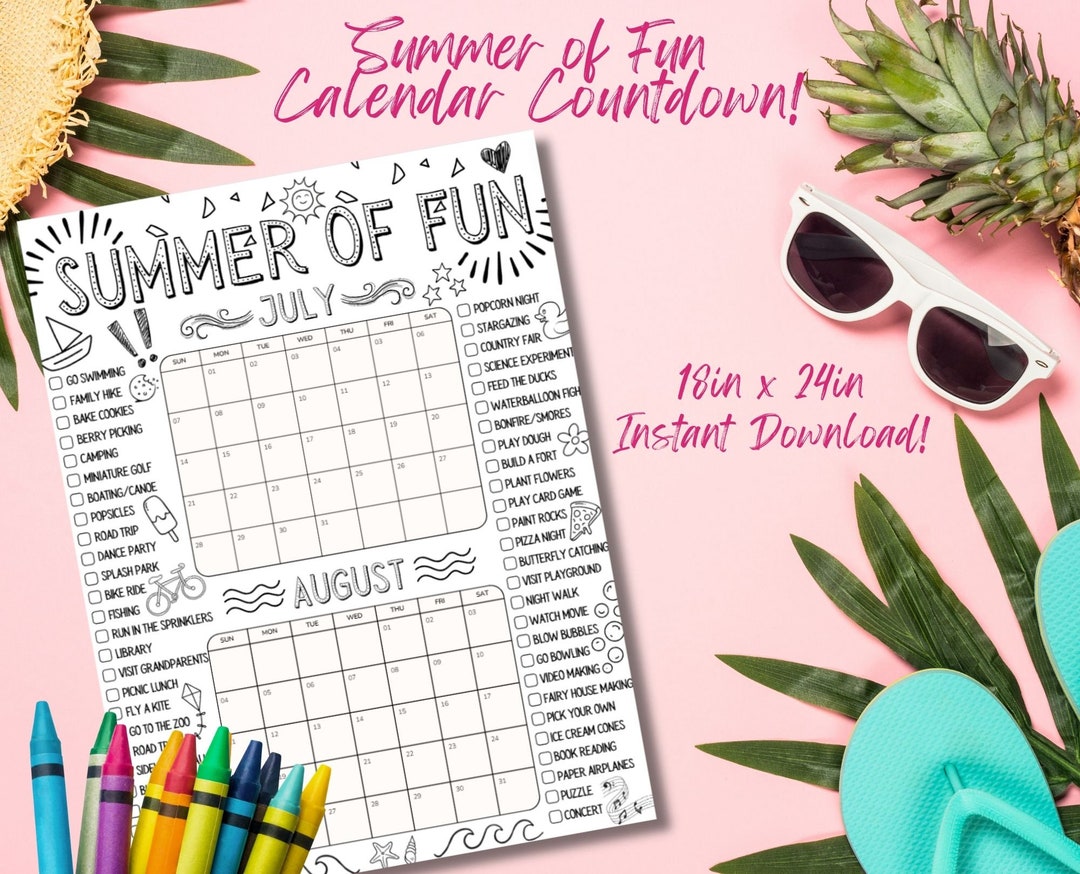 PRINTABLE Summer Countdown Poster, 2024, Summer Countdown, Summer ...