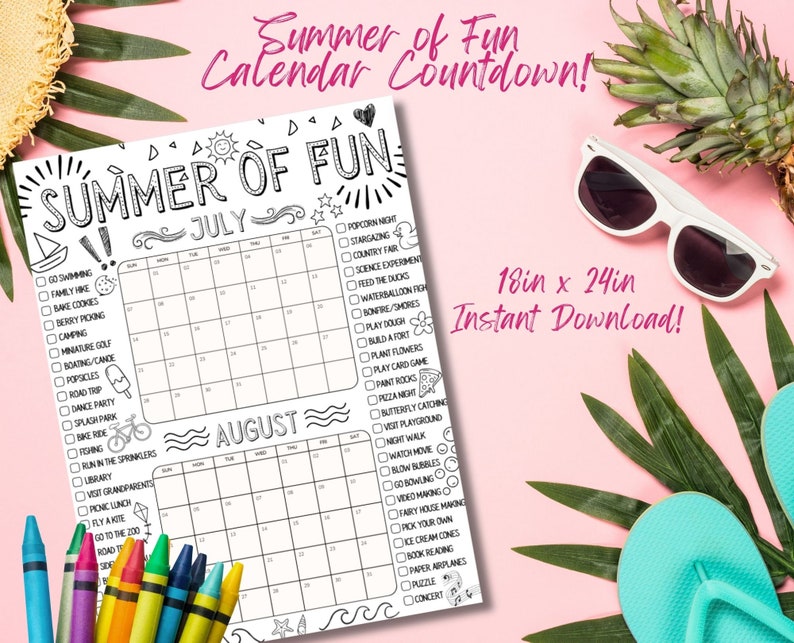 PRINTABLE Summer Countdown Poster, 2024, Summer Countdown, Summer ...