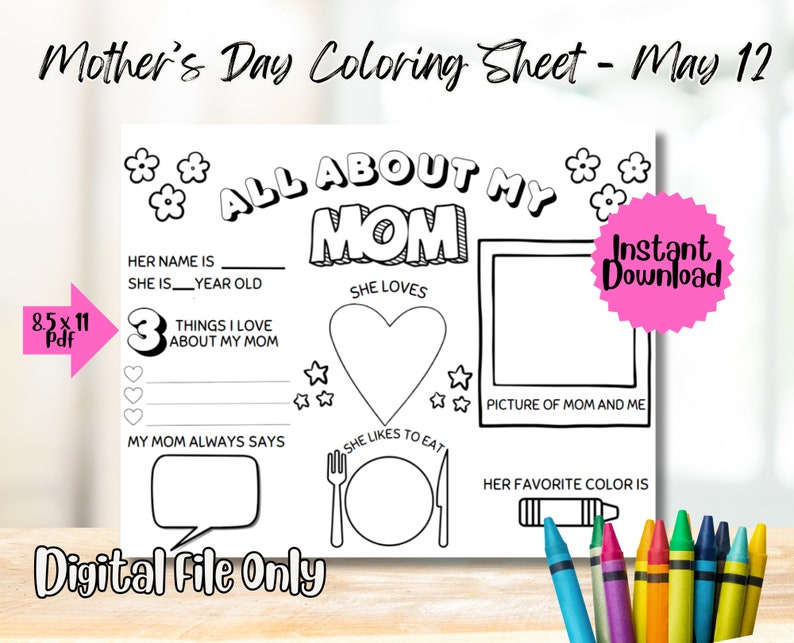 Mother's Day, Father's Day Printable, All About My Mom, All About My ...