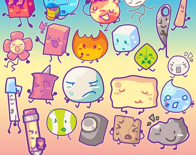 2" Battle for Dream Island (BFDI) Stickers! - Etsy