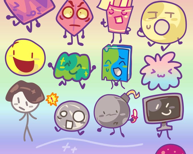 BFDI X Inanimate Insanity "out to the Theater" Poster Print (11"x17 ...