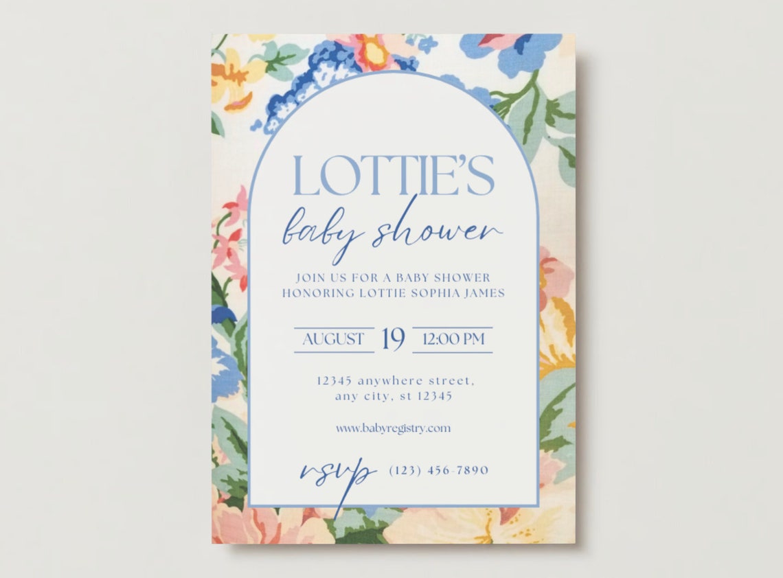 EDITABLE Baby Shower Party Invitation Template With Instant Download ...