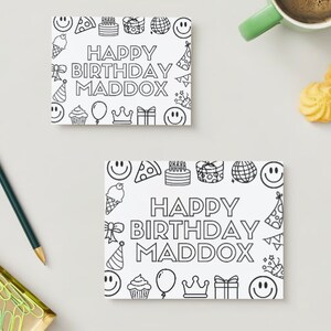 EDITABLE Birthday Coloring Page Template With Instant Download // Print ...
